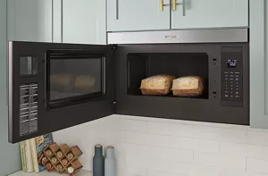 Flush Mount Over-the-Range Microwave with Turntable-Free Design Fingerprint Resistant Stainless ...